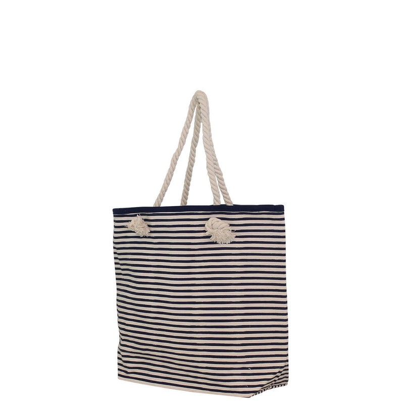 Knotted Rope Tote Navy Stripe Tote Beach Tote Bag Pool - Etsy