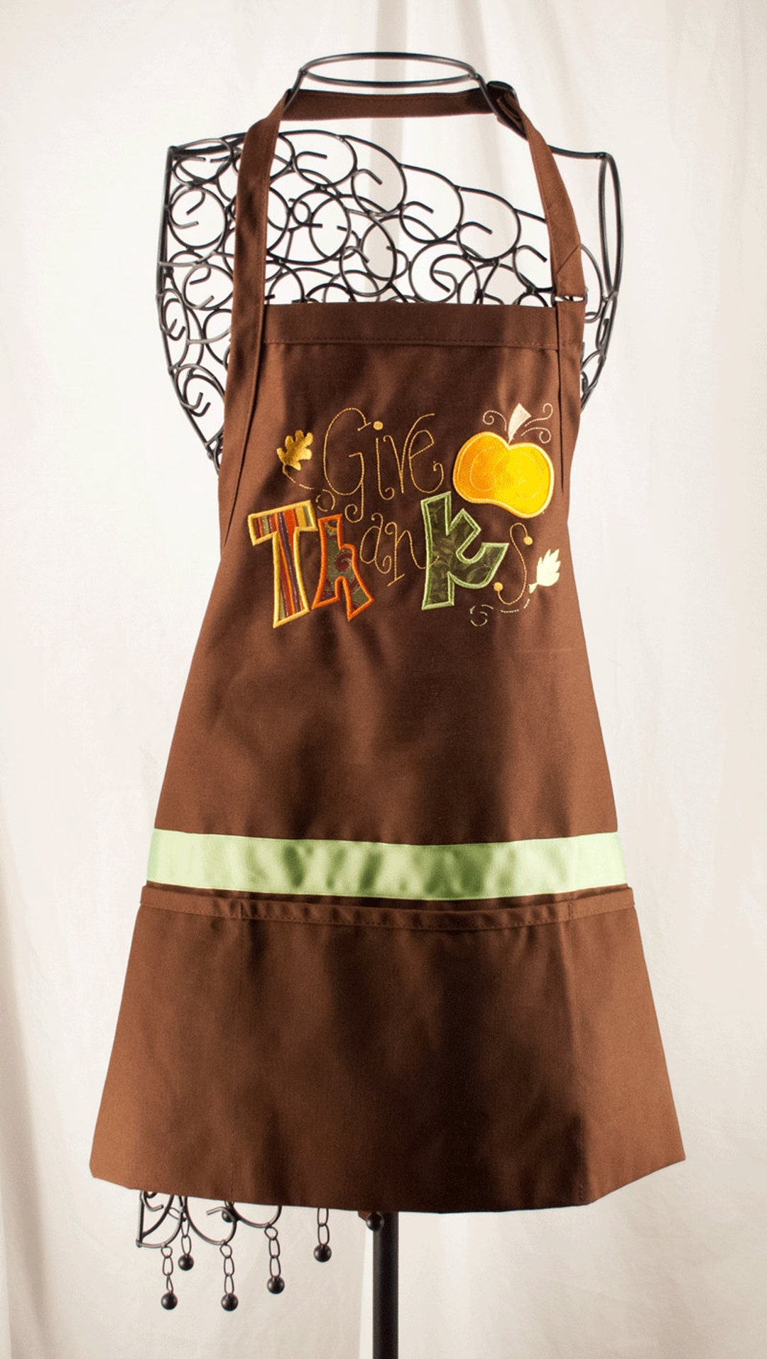 Fall Apron Thanksgiving Apron Embroidered Ladies Apron - Etsy