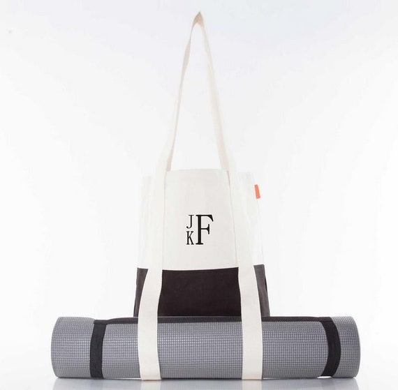 Canvas Yoga Mat Tote Bag Black Trim Tote Yoga Tote Bag | Etsy