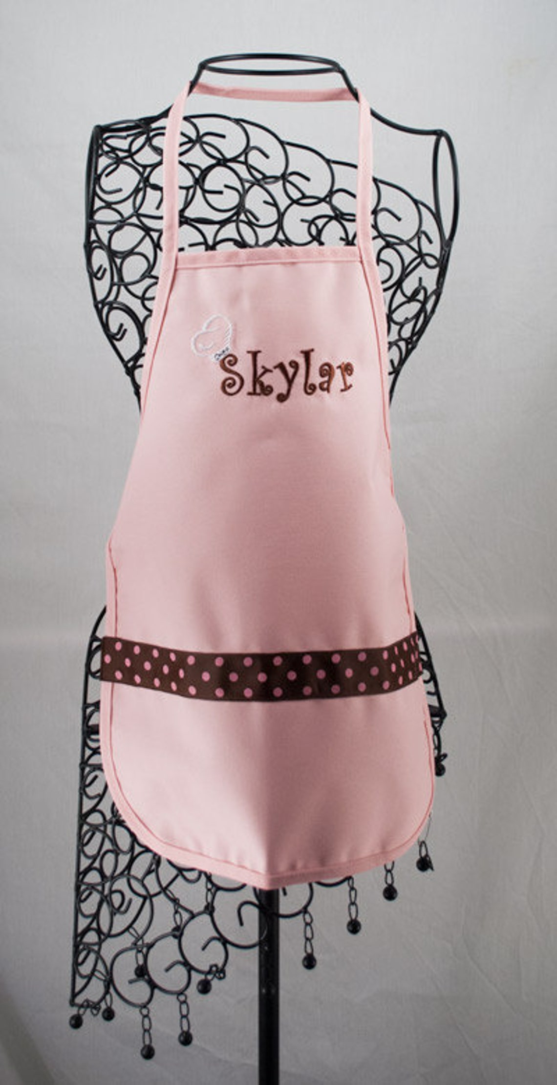 Child's Personalized Apron, Kids Pink Monogrammed Apron, Little Chef ...
