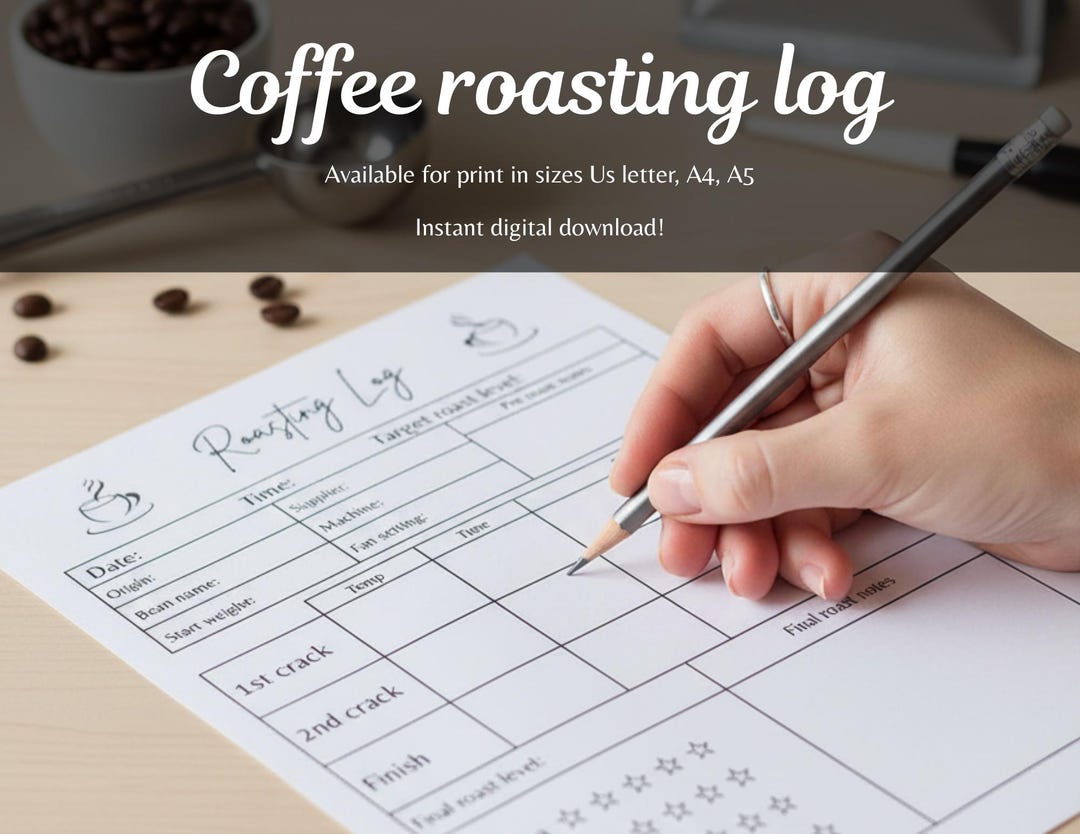 Coffee Roasting Log - Printable Digital Download - Track Your Roasts - Etsy