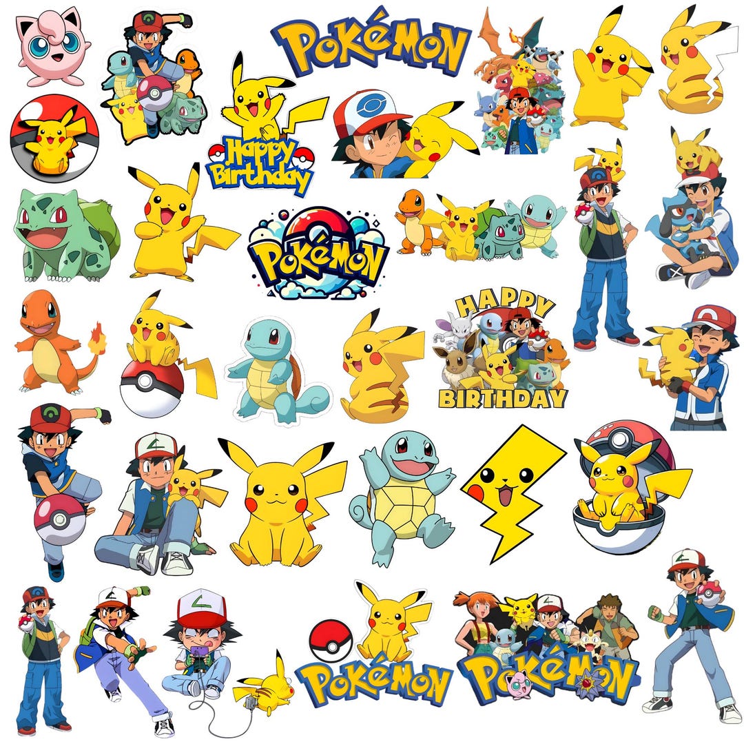 Pokemon Sublimation Bundle, Pokemon Png Clipart Bundle, Pokemon PNG ...