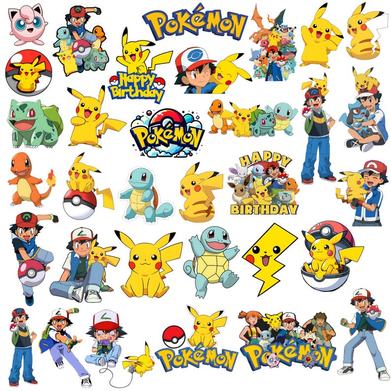 Pokemon Sublimation Bundle, Pokemon Png Clipart Bundle, Pokemon PNG ...