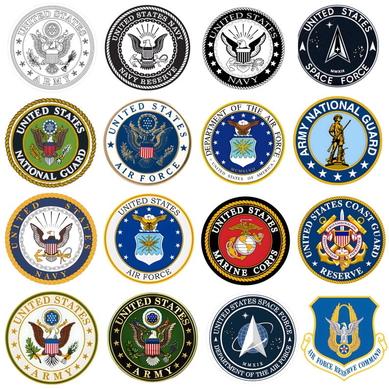 US Military Logo SVG Png Bundle, Army Svg, Navy Svg, Air Force, Coast ...