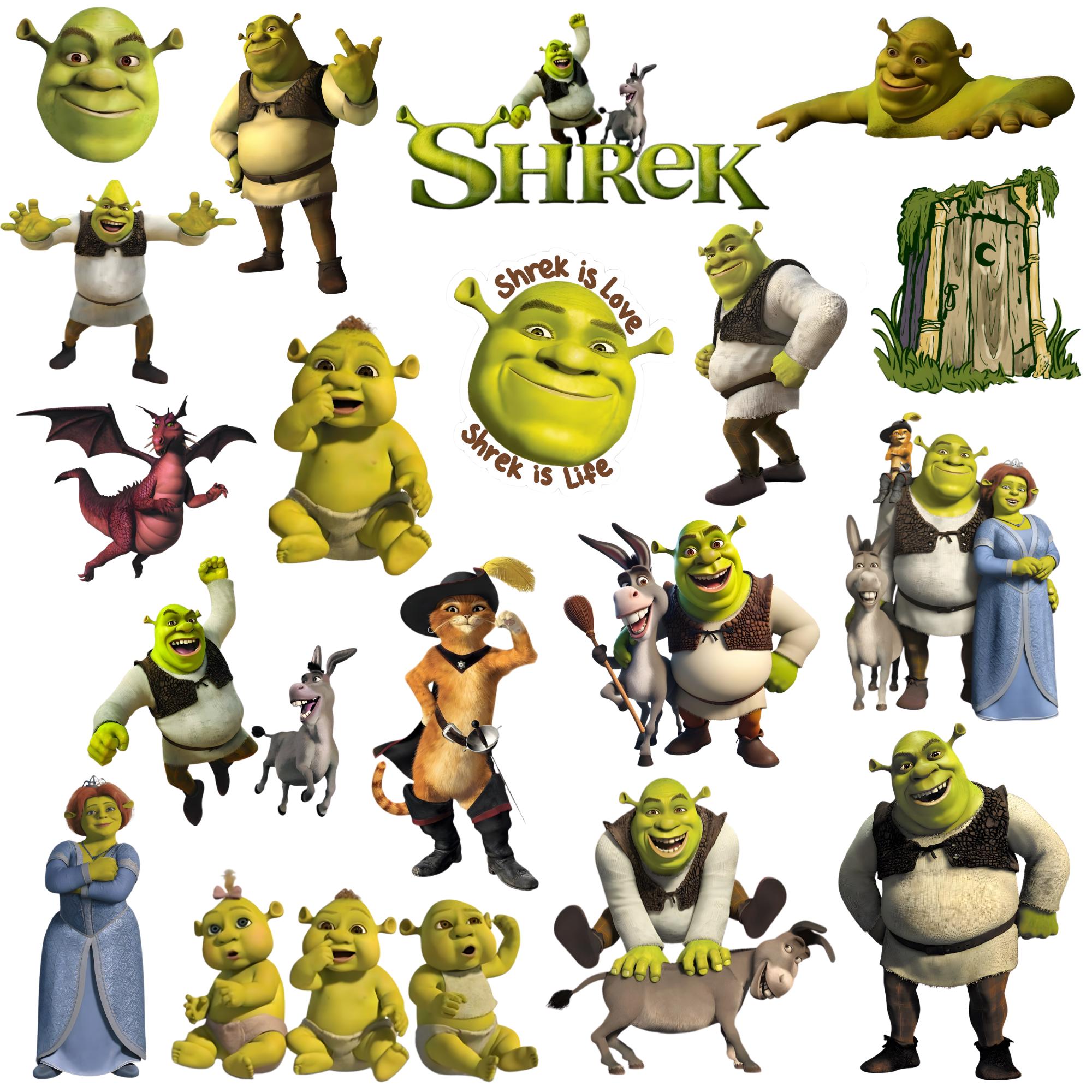 Shrek Clipart, Shrek PNG Bundle, Digital Files for Shrek Birthday With ...