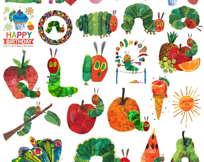 Very Hungry Caterpillar Clipart, PNG Sticker Bundle, the Very Hungry ...