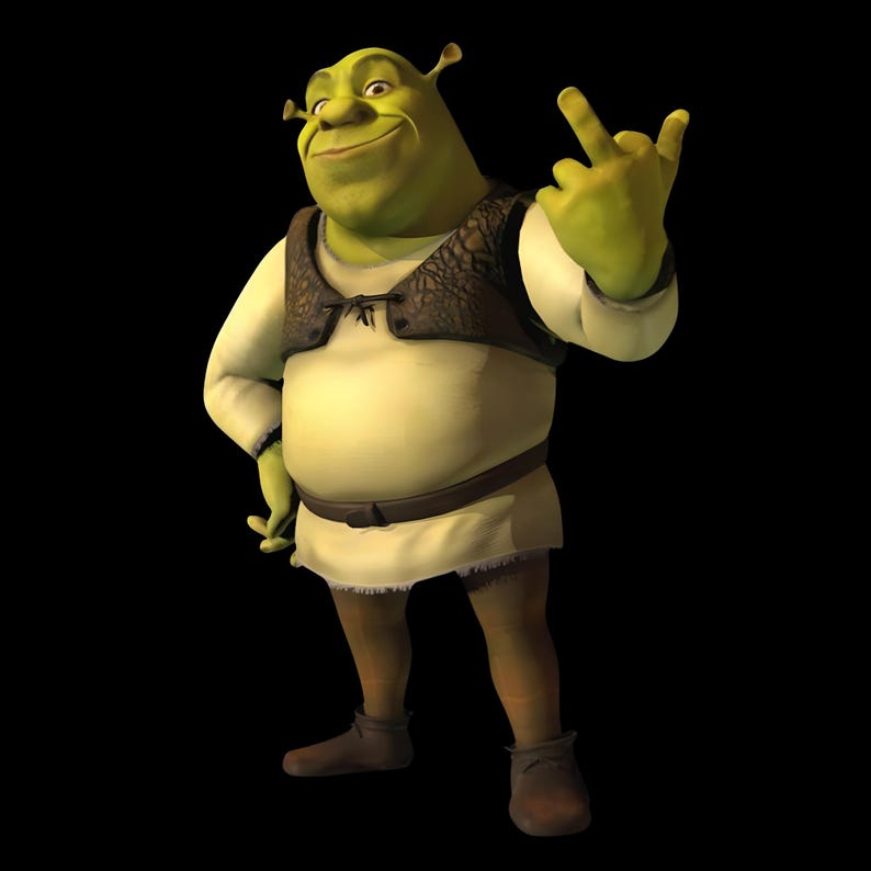 Shrek Clipart, Shrek PNG Bundle, Digital Files for Shrek Birthday With ...