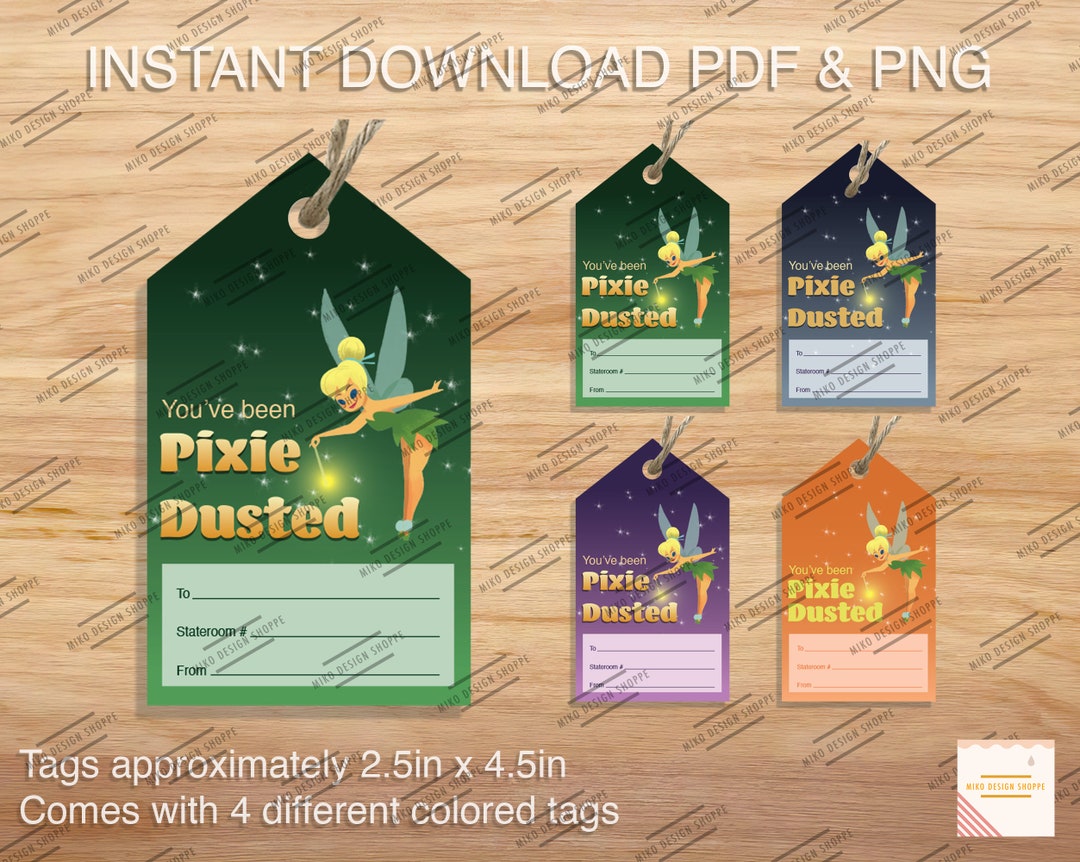 Pixie Dust Gift Tags, You've Been Pixie Dusted, DCL, Fish Extender Tags ...