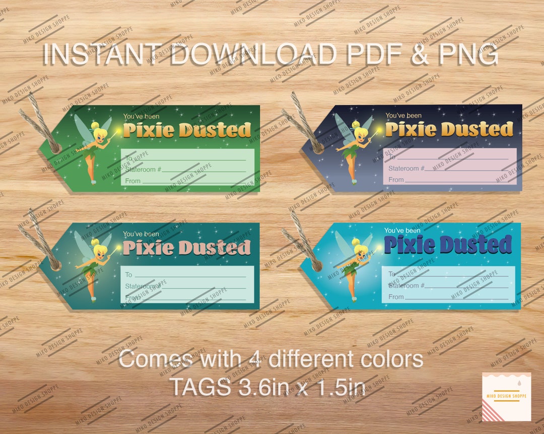Pixie Dust Gift Tags, You've Been Pixie Dusted, DCL, Fish Extender Tags ...