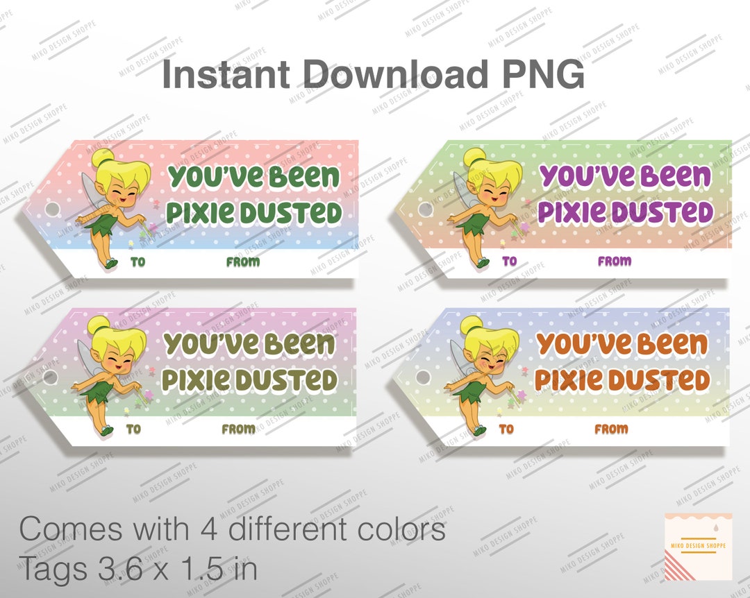 Pixie Dust Gift Tags, You've Been Pixie Dusted, DCL, Fish Extender Tags, Pixie Dusted, Instant ...