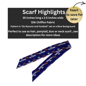 Baltimore Ravens Women's Skinny Scarf for Ponytail, Bun or Handbag ...