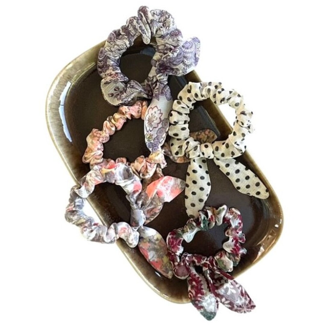 Petite Bunny Ear Hair Scrunchie Scarf for Ponytail, Bun or Braid ...