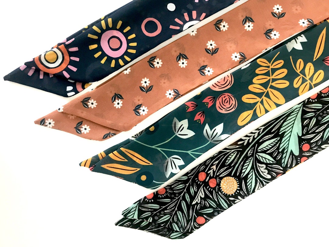 Short Hair Scarves. Fabric Hair Ties for Ponytail, Bun, Braid or ...