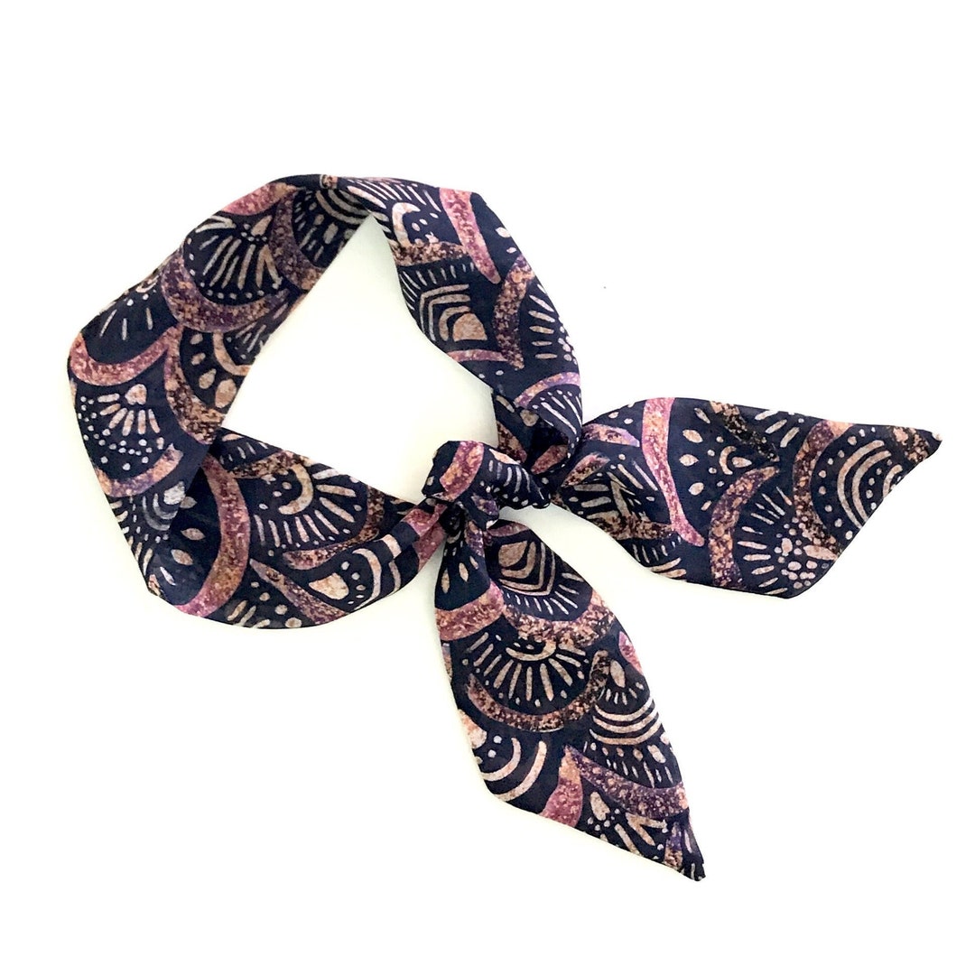 Short Hair Scarf. Fabric Hair Tie for Ponytail, Braid, Bun or Handbag ...