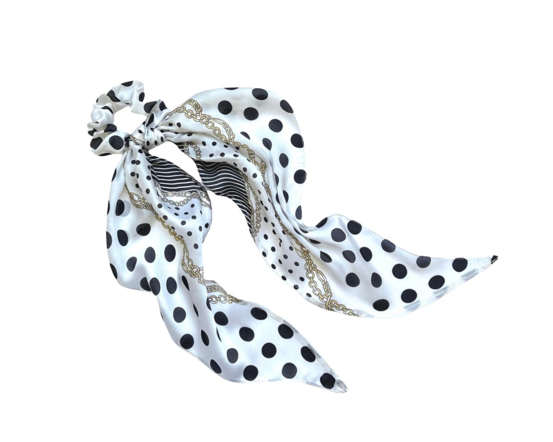 Long Tail Scarf Scrunchie for Ponytail or Bun. Modern Women's Hair ...