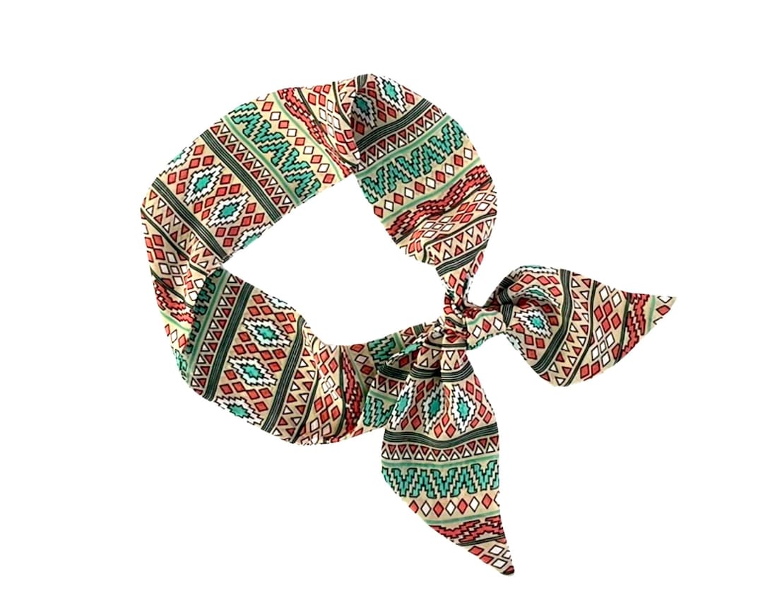 Aztec Skinny Scarf for Hair, Neck, or Handbag - Versatile Accessory for ...
