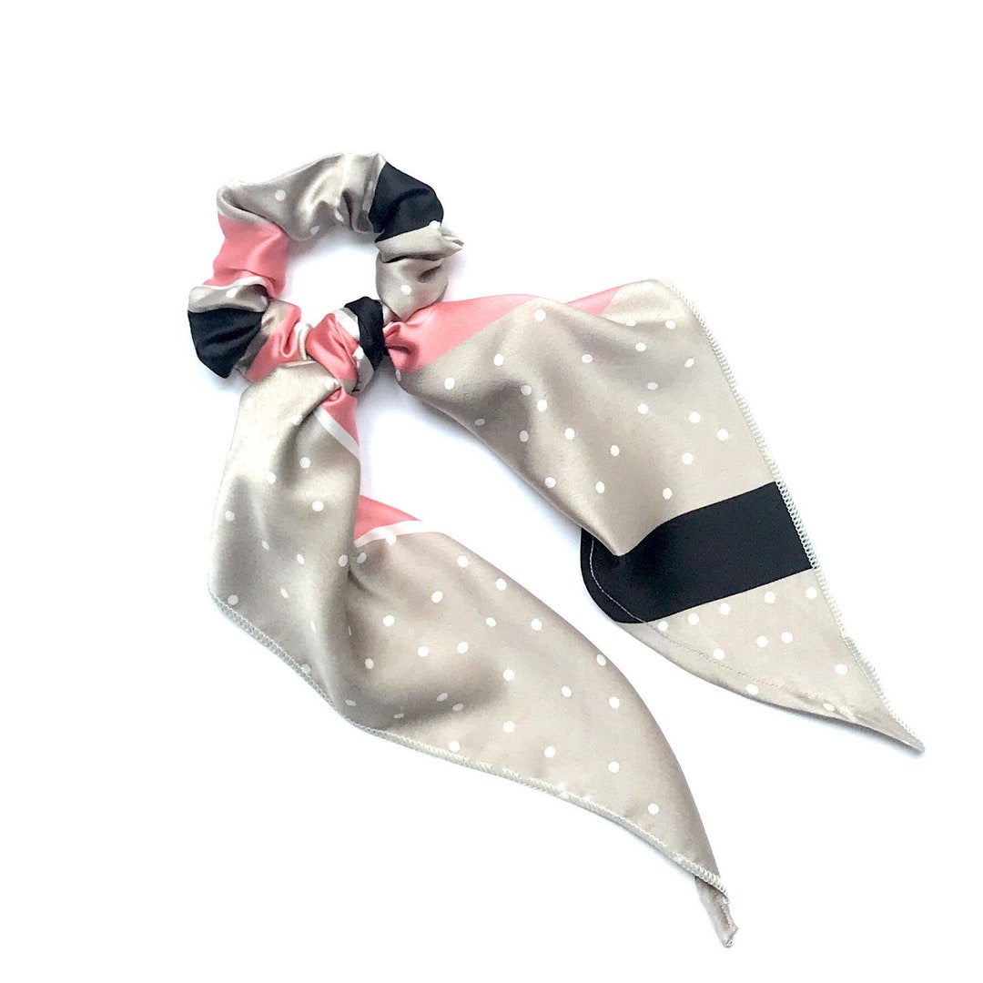Long Tail Scarf Scrunchie for Ladies. Modern Convertible Scrunchy With ...