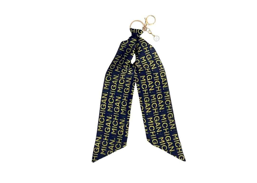 University of Michigan Scarf Keychain With 'M' Charm - U-M Fan Gift for ...