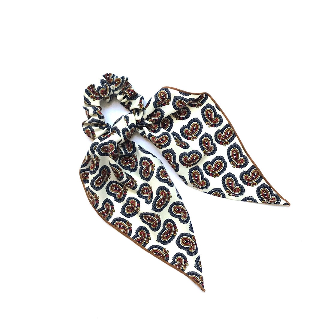 Scrunchie Scarf for Ladies. Silk Bow Scrunchie With Long Tail for ...