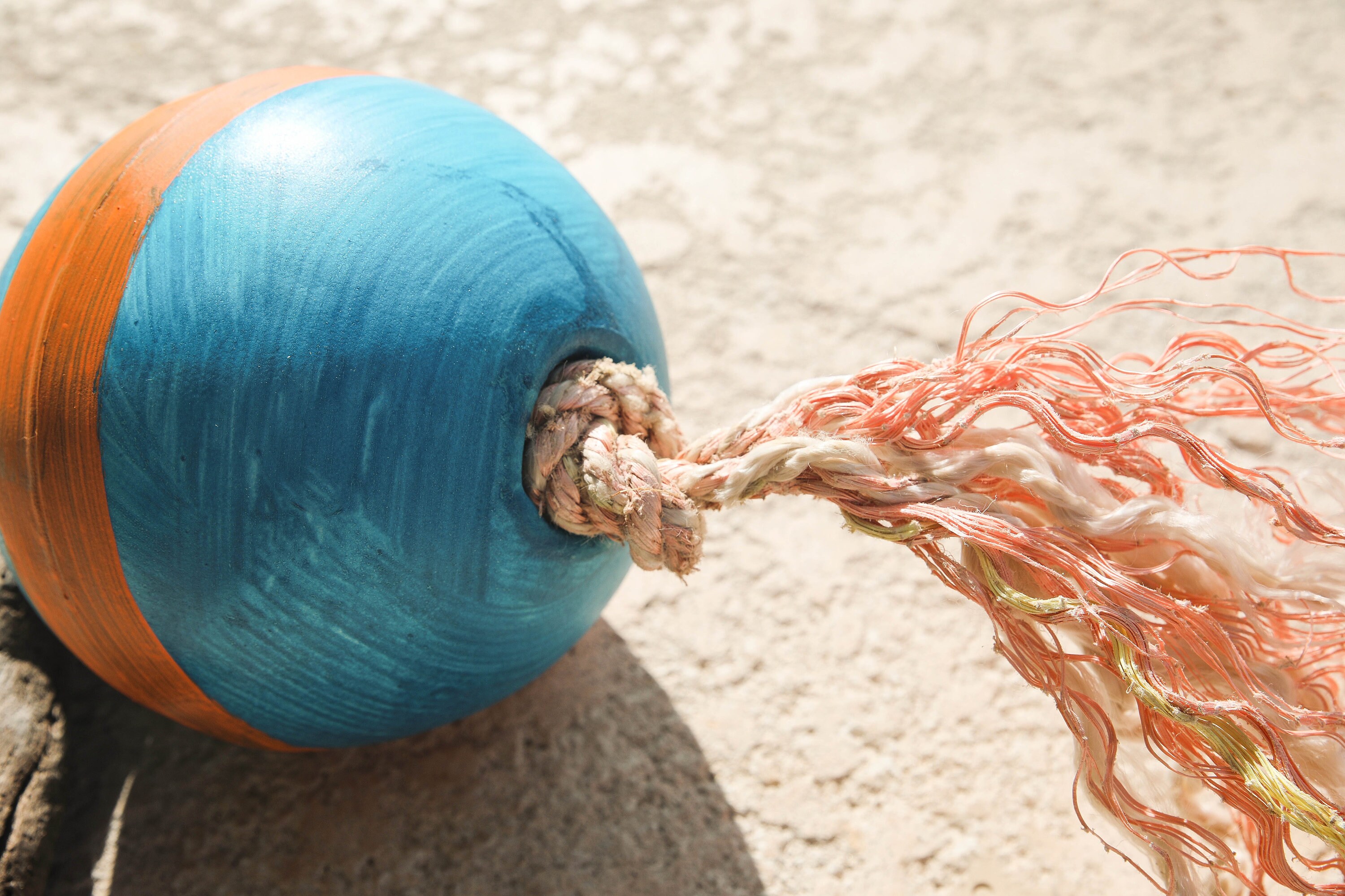 Float Buoy Blue Orange Rope Vintage Nautical by SEASTYLE - Etsy