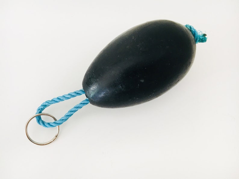 Float Key Chain Wood Vintage Buoy Black Nautical by SEASTYLE - Etsy