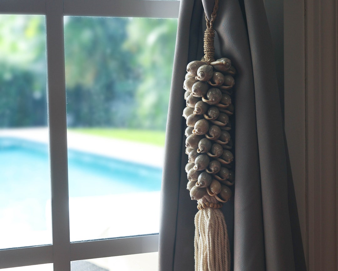 Seashell Curtain Tassels (2pc): Boho Beach Coastal Decor - Etsy