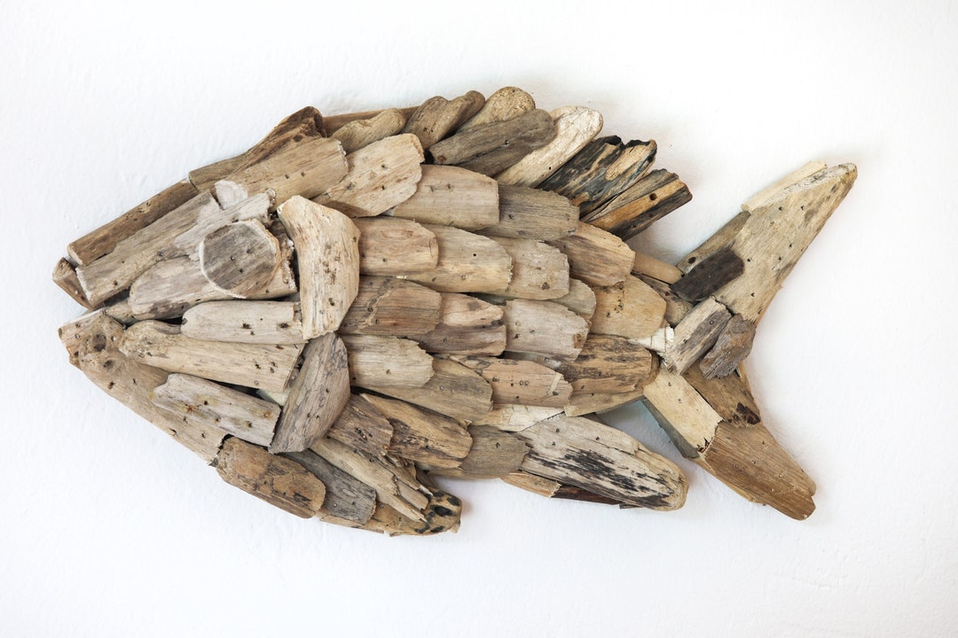 Driftwood Fish Beach Décor Wall Art 16X9X2 Inch by SEASTYLE - Etsy