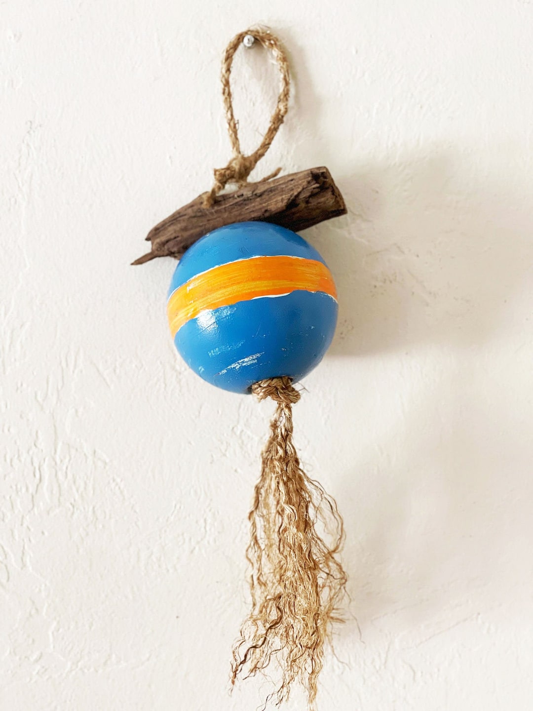 Float Buoy Blue Orange Rope Vintage Nautical by SEASTYLE - Etsy