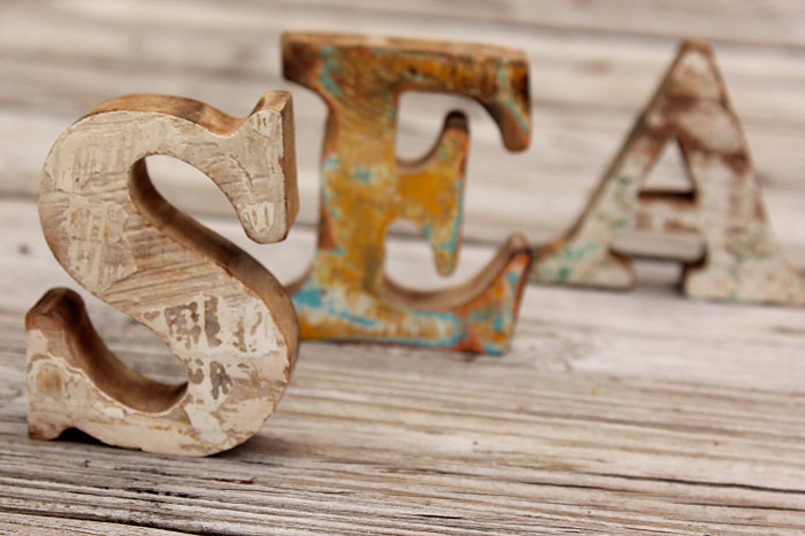 Beach Decor SEA Sign Wooden Vintage Nautical by Seastyle | Etsy