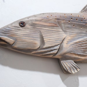 Red Fish 37" 2D Driftwood Style Sculpture Beach Décor by SEASTYLE - Etsy