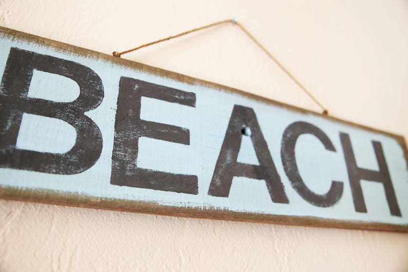 Beach Decor 22x6 BEACH Sign Nautical Reclaimed Wood - Etsy