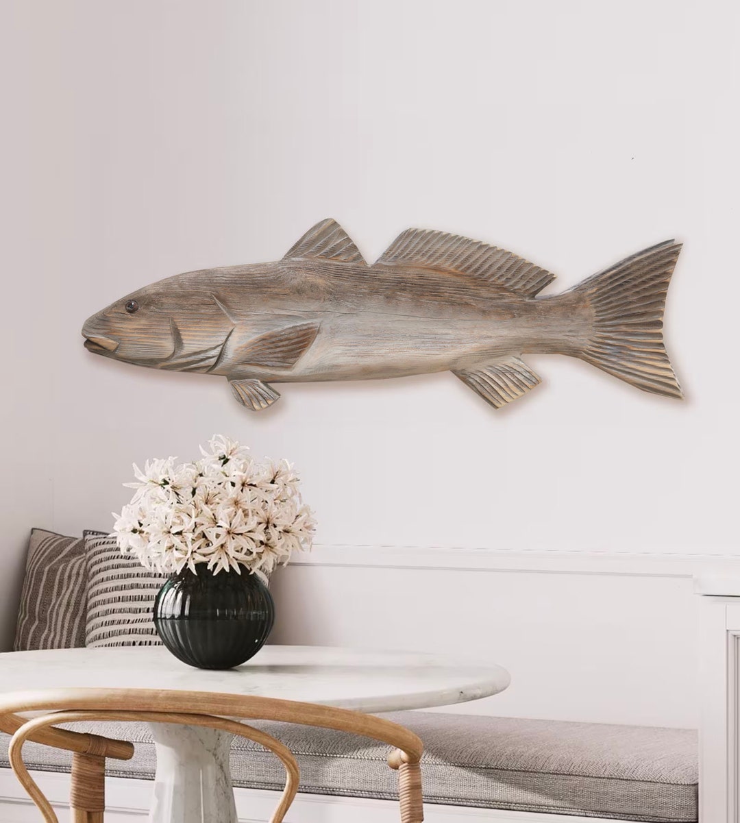 Red Fish 37" 2D Driftwood Style Sculpture Beach Décor by SEASTYLE - Etsy