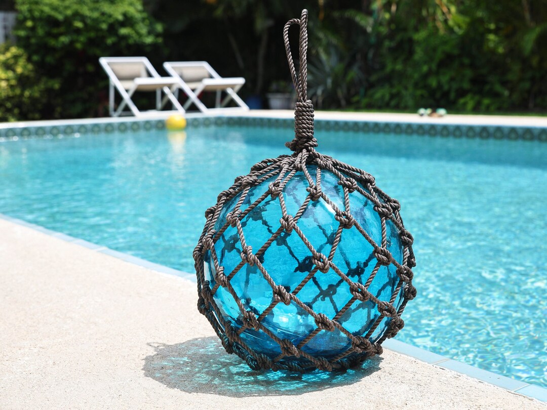 Blue Glass Fishing Float 12,5" Super Big Beach Decor by SEASTYLE - Etsy