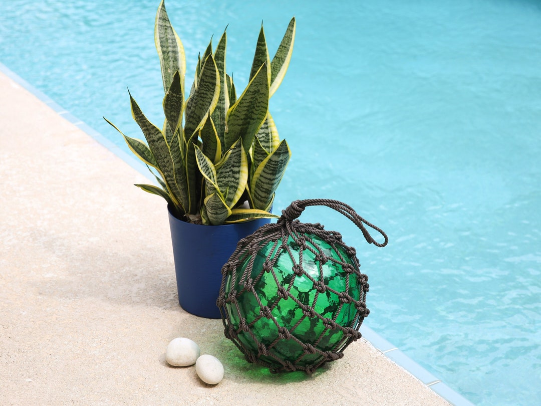 Green Glass Fishing Float 12,5" Super Big Beach Decor by SEASTYLE - Etsy