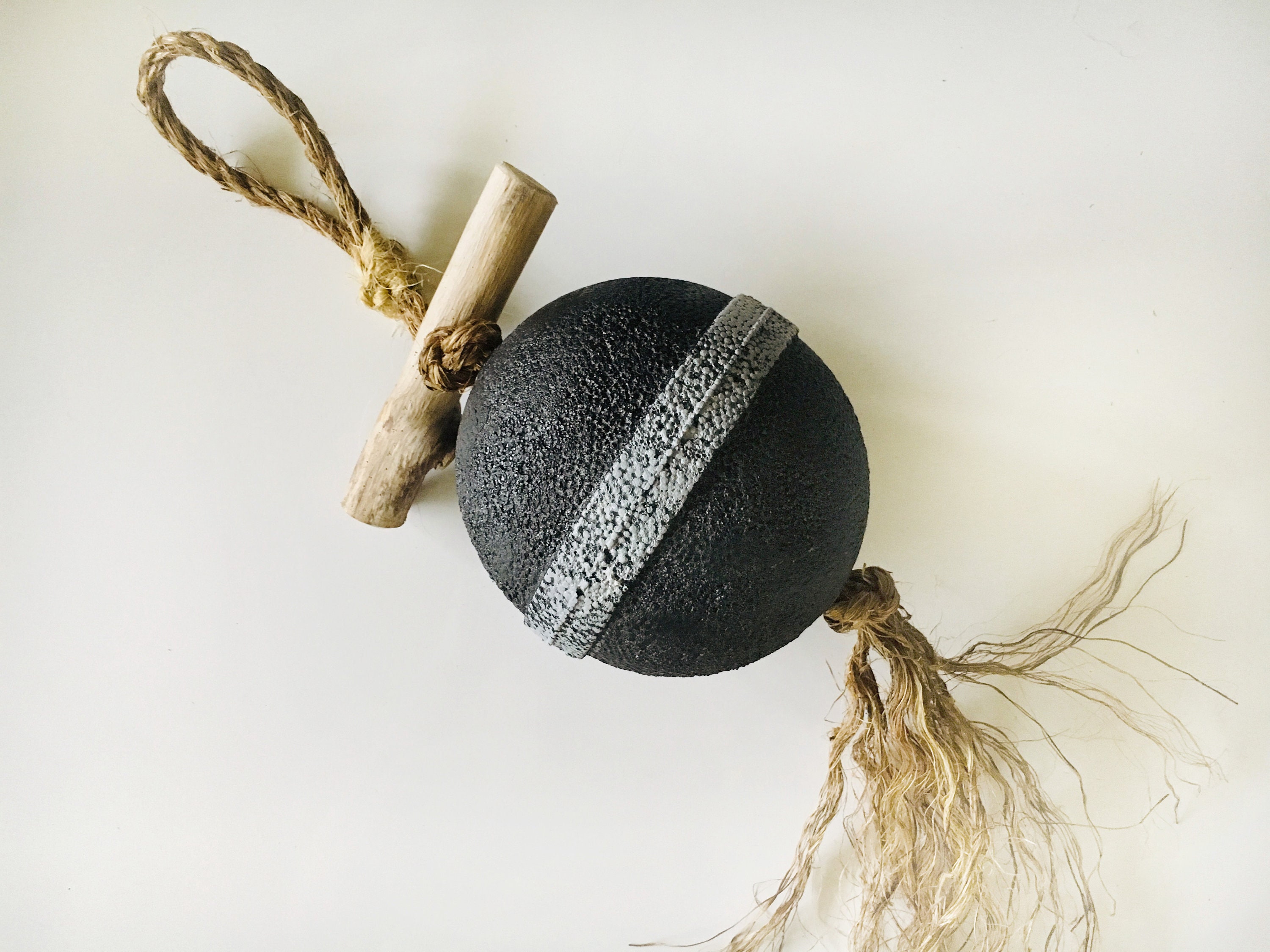 Beach Decor Float Buoy Black Grey Manila Rope Vintage Nautical | Etsy