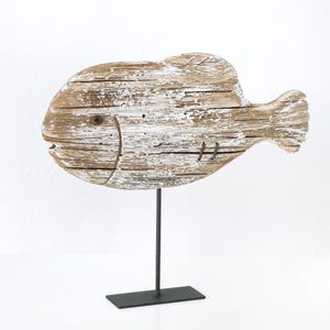 Rustic Fish on Stand Beach Décor Wooden Sculpture - Etsy