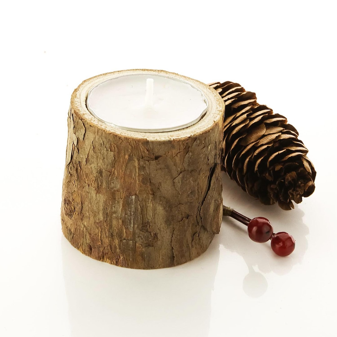 Natural Wooden Tree Candle Holder Tabletop Decor Beach Decor by ...