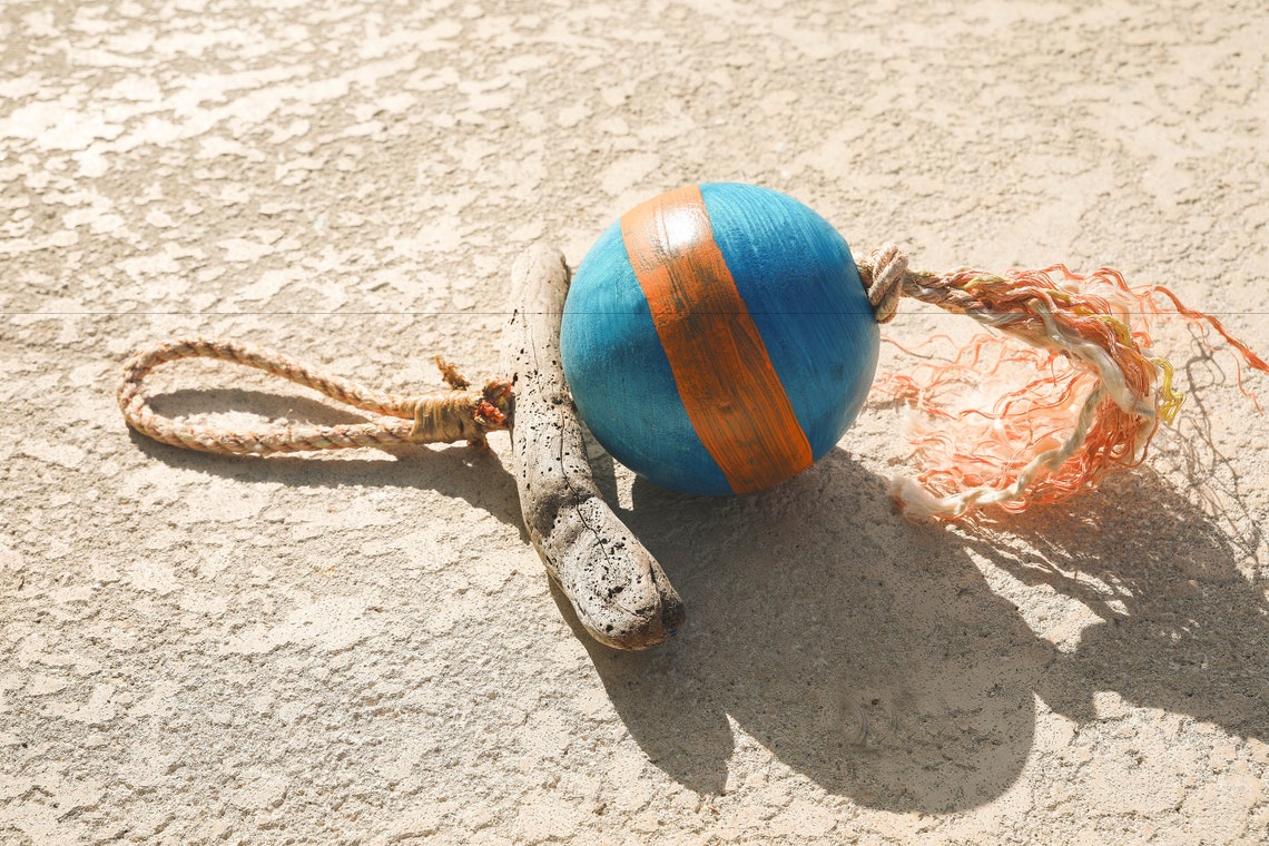 Float Buoy Blue Orange Rope Vintage Nautical by SEASTYLE | Etsy