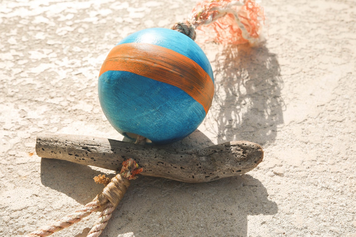 Float Buoy Blue Orange Rope Vintage Nautical by SEASTYLE | Etsy