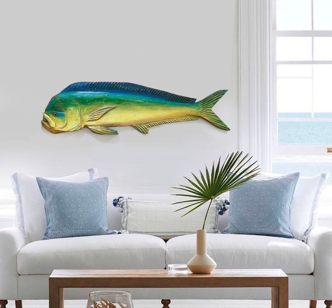 Mahi Mahi Male 40" Dolphinfish Sculpture Beach Décor by SEASTYLE - Etsy