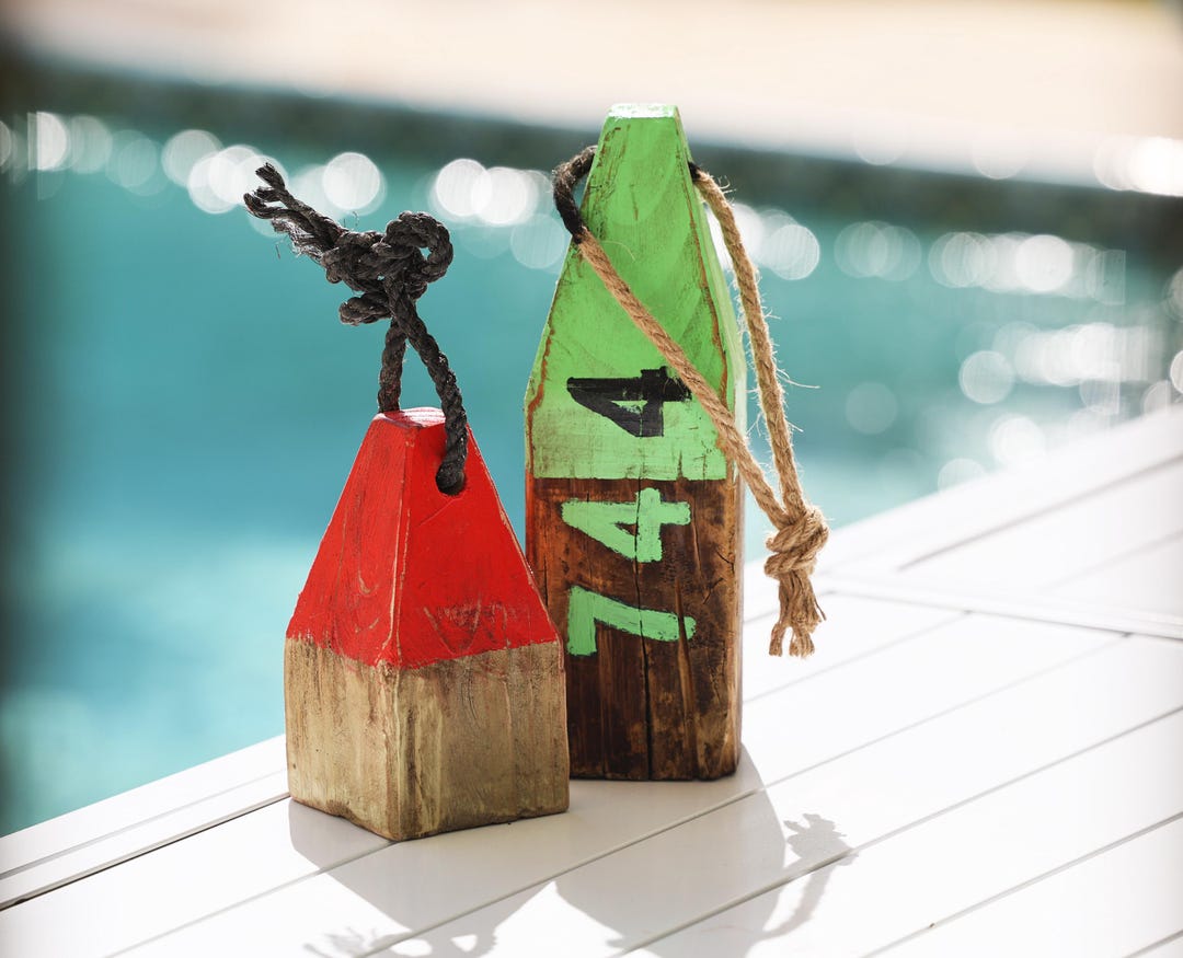 Big and Small Buoys Coastal House Decor Set Vintage Style by SEASTYLE ...