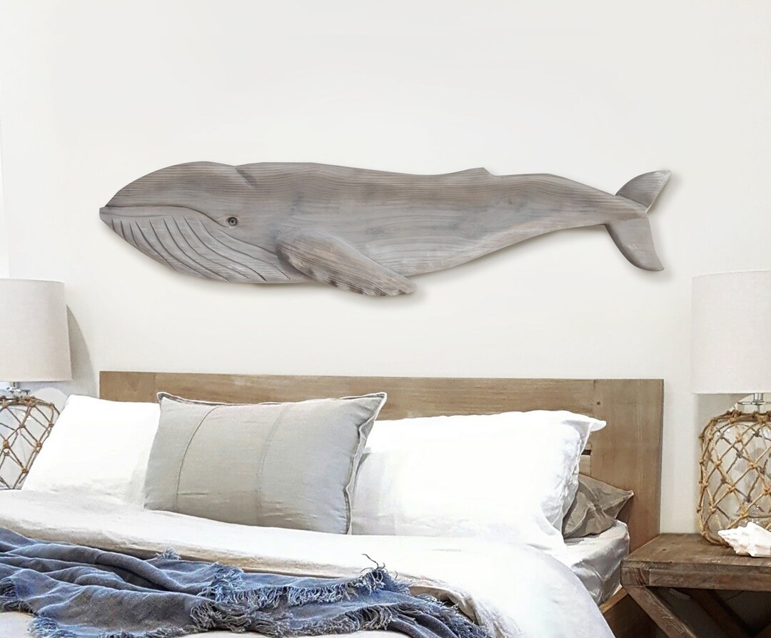 Gray Whale 52" Driftwood 2D Sculpture Beach Décor by SEASTYLE - Etsy