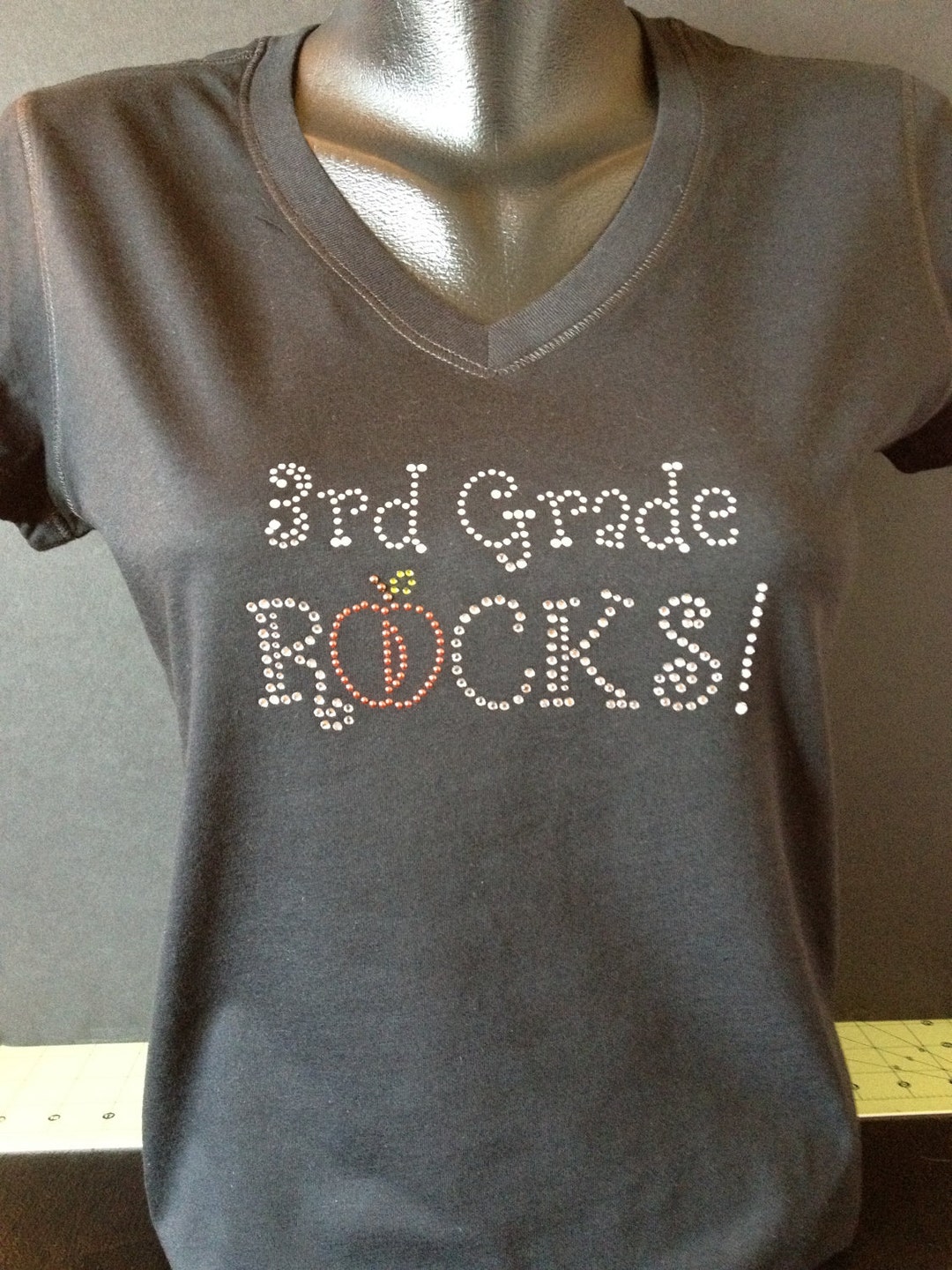 My Grade ROCKS | My Teacher ROCKS Custom Bling T-shirt - Etsy