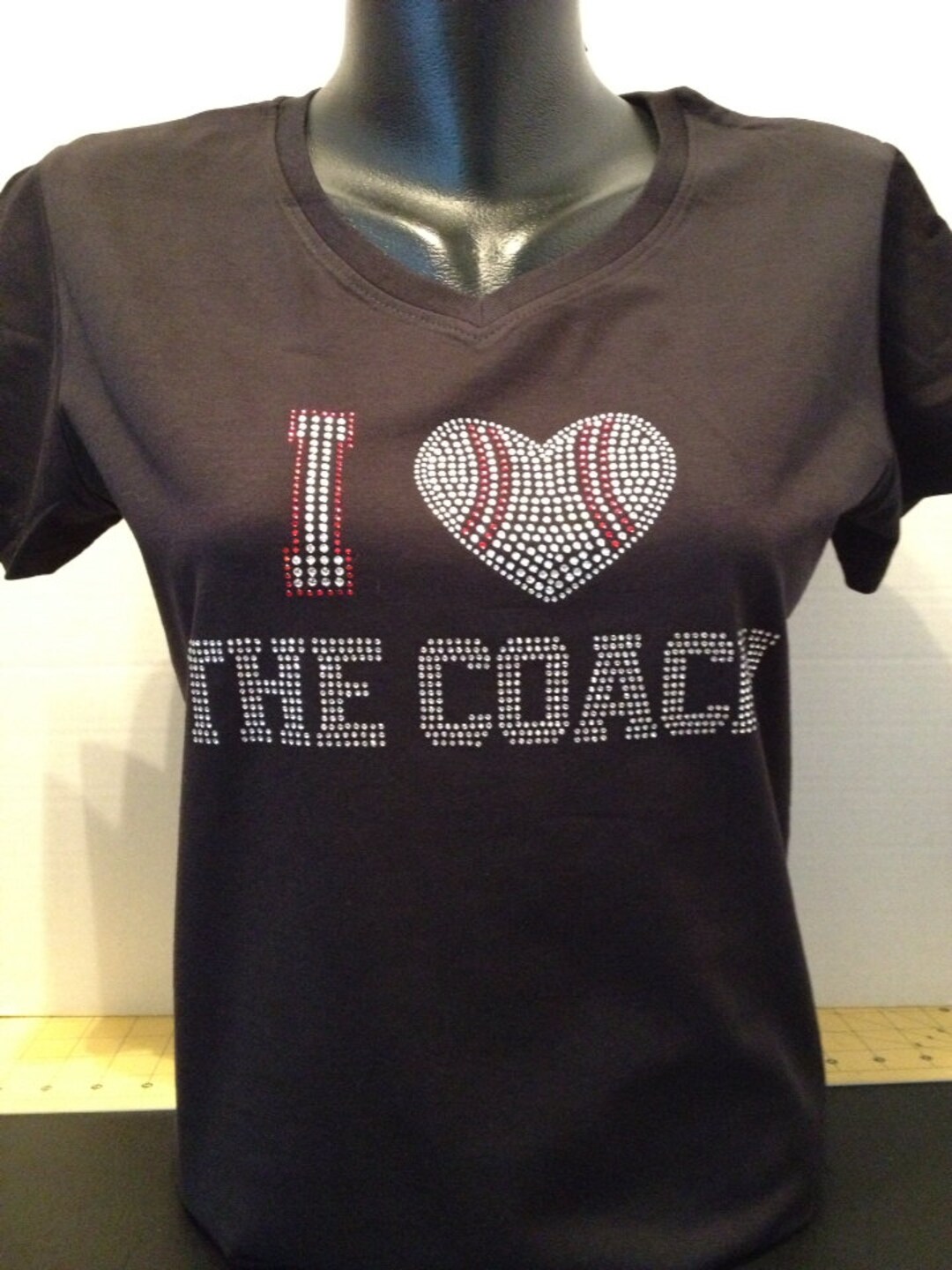 I Love the Coach - Baseball Bling Shirt - Etsy