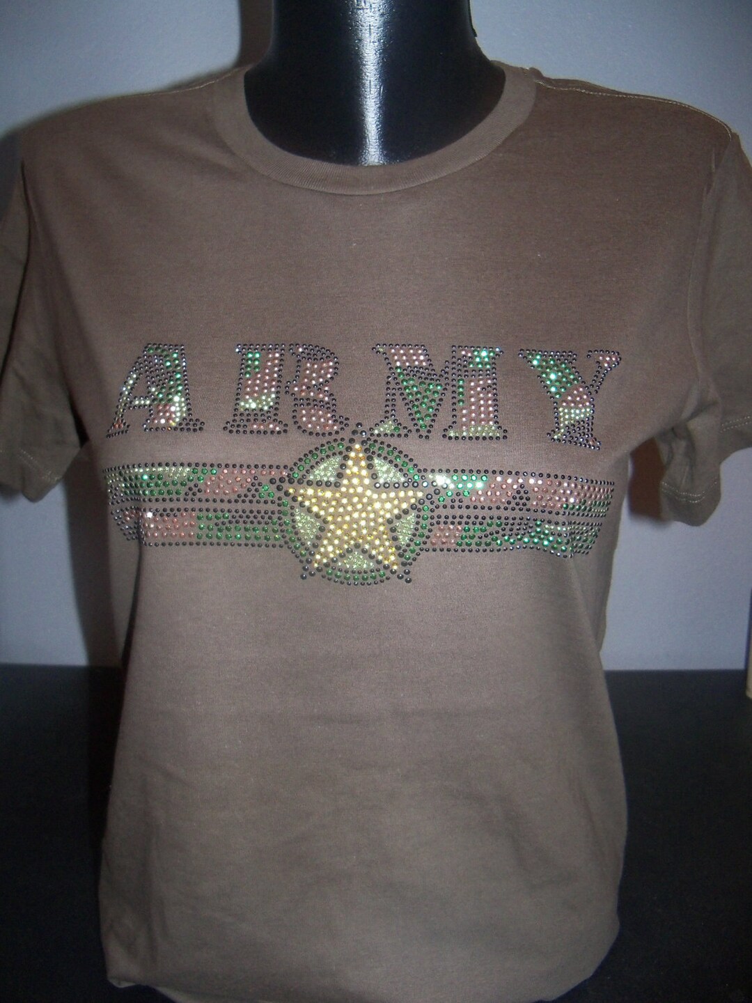 Army Bling Rhinestone T-shirt - Etsy