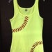 Neon Yellow Softball With Glitter Stitching Ladies Shirt - Etsy