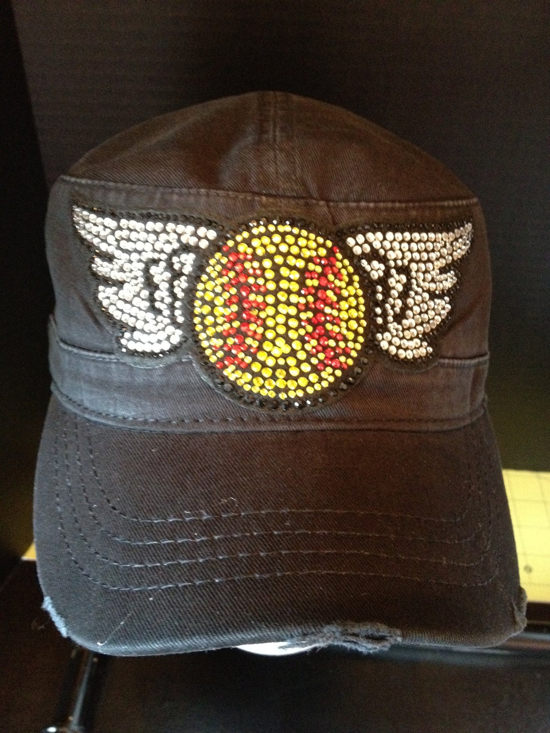 Bling Softball With Wings Embellished Hat - Etsy