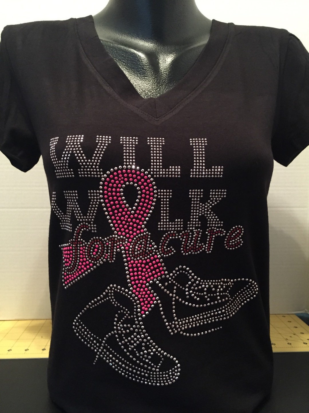 Will Walk for a Cure Bling Shirt - Breast Cancer Awareness Shirt - LAST ...