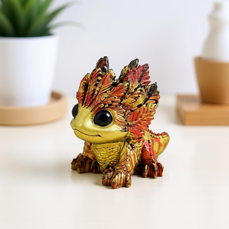 Handmade Baby Dragon Resin Art Figurine • Mythical Creature Car Dash ...