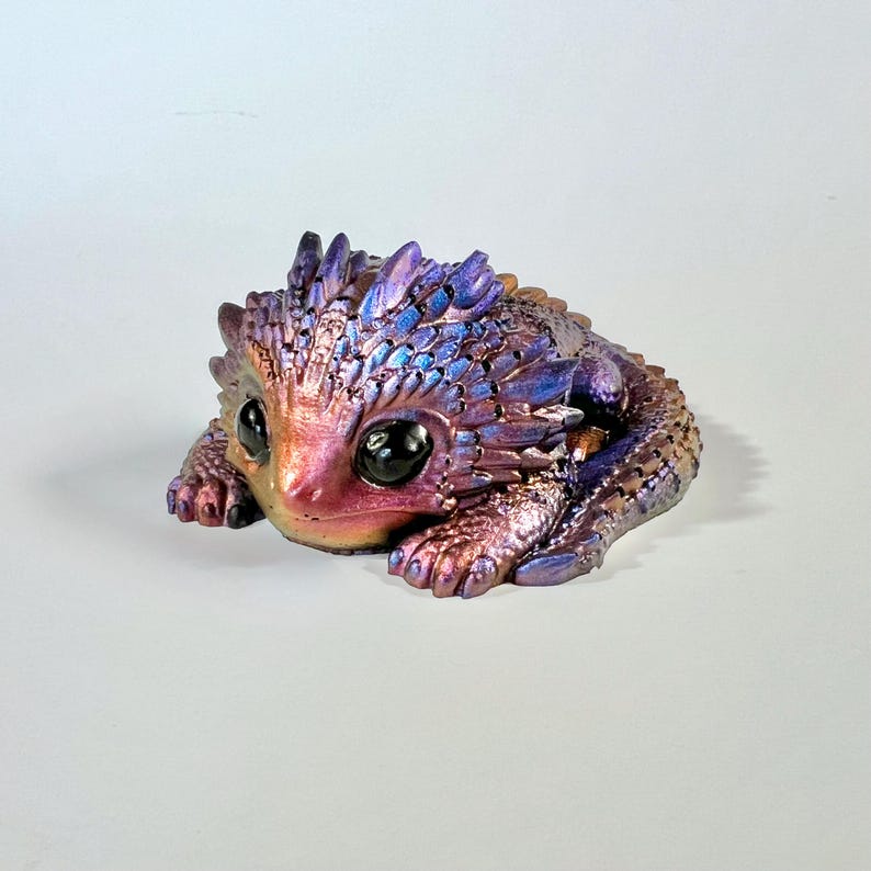 Handmade Bronze/purple Baby Laying Dragon Resin Figurine • Car Dash ...